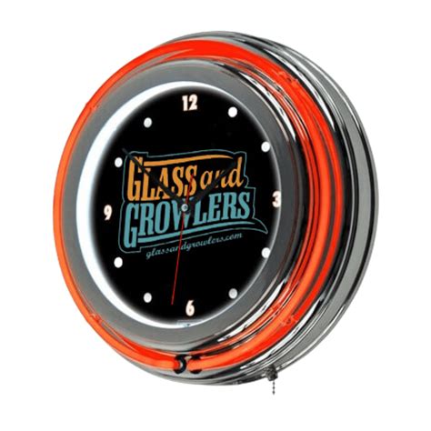 Neon Clock Retro Analog Double Ring Neon Wall Clock