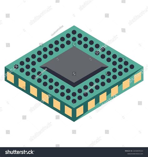 Semiconductor Isometric Vector Illustration Big Image Stock