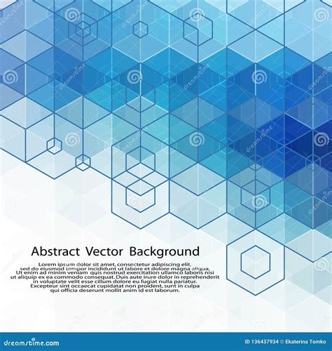 Vector Abstract Geometric Hexagonal Blue Background Eps 10 Stock Vector Illustration Of Card