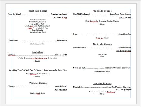 my concert program templates mysite