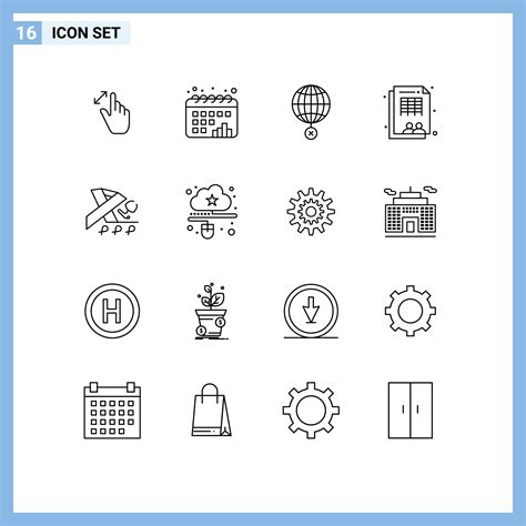 16 User Interface Outline Pack Of Modern Signs And Symbols Of Workforce