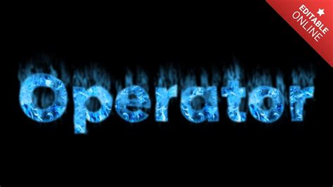 Operator Blue Fire Text Effect Generator Operator Blue Fire Text Effect Generator
