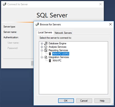 Sql Server Ssms Cant Connect To Ssrs Stack Overflow