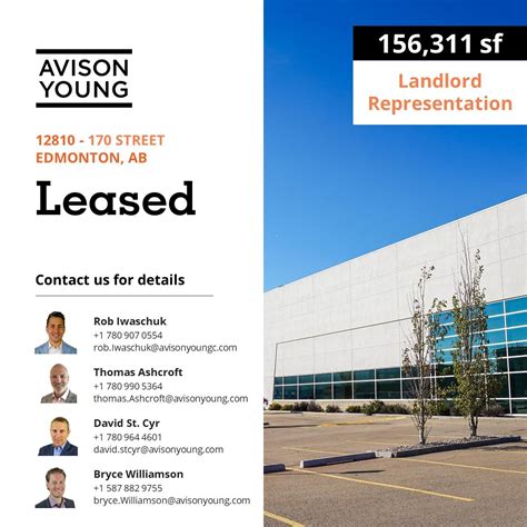 Avison Young Canada Is Pleased To Announce The Successful Lease Of