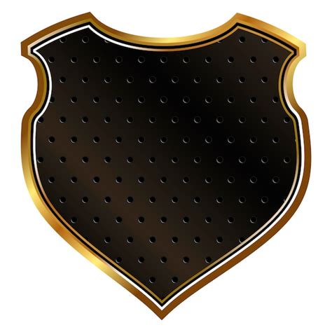 Premium Vector Black Shield With Golden Frame Unique Design