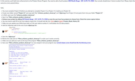 solved more enhance the product viewer program by naja