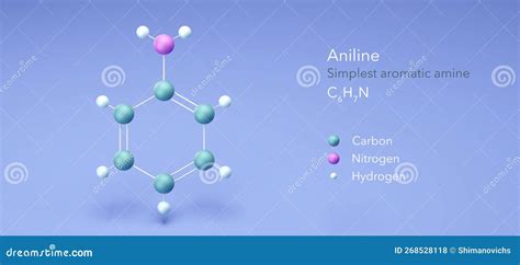 Aniline Molecular Structures Aromatic Amine 3d Model Structural