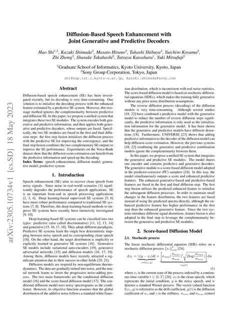 diffusion based speech enhancement with joint generative and predictive