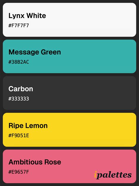 Tailwindcss Color Palette And Colors F7f7f7 38b2ac 333333 F9d51e E9657f Ipalettes