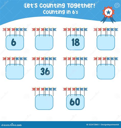 Math Activity Count And Write The Missing Numbers Cartoon Vector