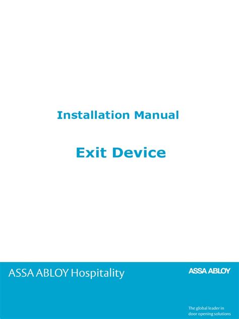 Installation Manual Exit Device Rfid Pdf Door Components