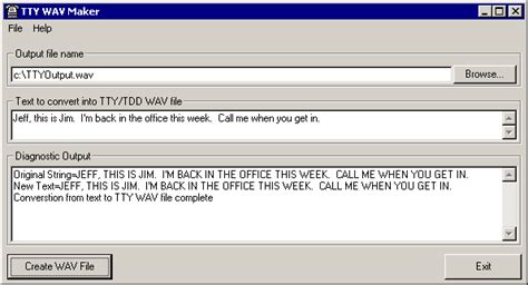 Tty Wav Maker