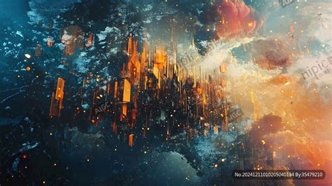Ai创作图数字艺术城市 巨幅抽象城市创意图 炫彩城市创意视画面 虚拟城市 科幻城市背景 混合现实城市 北上广深科技背景 虚拟数字世界元宇宙 城市数据 科技城市科技背景 元宇宙科技背景素材 城市