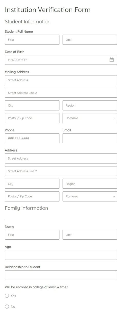 Free Verification Form Templates FormBuilder