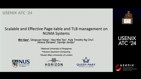 Usenix Atc 24 Scalable And Effective Page Table And Tlb Management On Numa Systems Youtube
