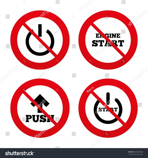 No Ban Stop Signs Power Icons Stock Vector Royalty Free