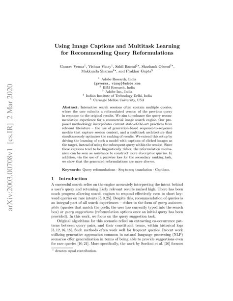 Using Image Captions And Multitask Learning For Recommending Query