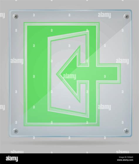 Transparent Sign Exit On The Plate Vector Illustration Isolated On Gray Background Stock Vector