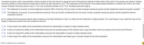 Solved A Research Program Used A Representative Random