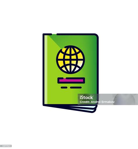 국제 여권 아이콘 개인 문서 일러스트레이션 관료주의의 비유와 은유 문서 확인 플랫 스타일 윤곽선 웹 사이트 또는 인쇄에 대한 그림입니다 0명에 대한 스톡 벡터 아트 및 기타