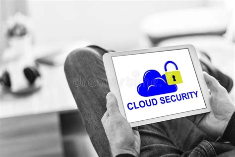 Cloud Security Concept On A Tablet Stock Image Image Of Padlock Computing 290118023