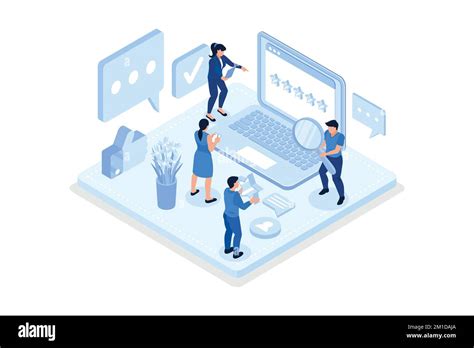 People Characters Giving Five Star Feedback Clients Choosing Satisfaction Rating And Leaving