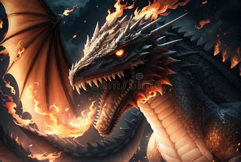 Glowing Ember Ash Spark The Dragon Ignites The Imagination Stock Illustration Illustration