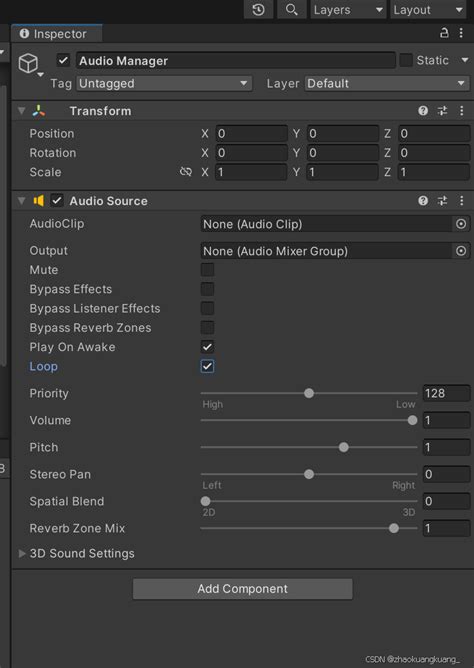 “声音”音源设置和音效播放unity 播放音效 Csdn博客