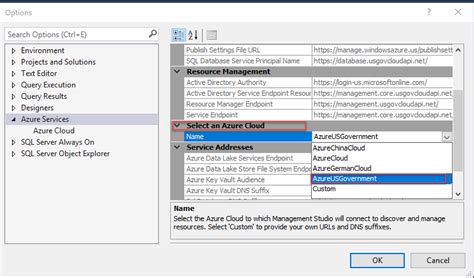 使用 Sql Server Management Studio Ssms 連線至 Azure Government Azure