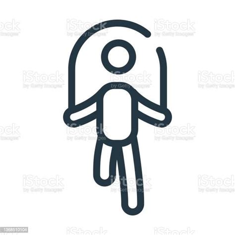 로프 점프 얇은 라인 아이콘 동작 개념 격리 윤곽 선에서 운동 스포츠 선형 아이콘 웹 디자인 및 앱에 대한 벡터 그림 기호