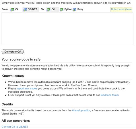VB NETからC にC からVB NETにコードを変換する Citizen of undefined