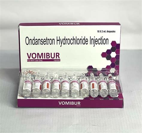 Vomibur Ondansetron Hydrochloride Injection 2ml Dosage Form Form Packaging 10x2 Ml