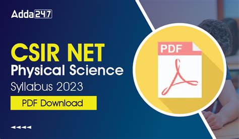 CSIR NET Physical Science Syllabus Download PDF