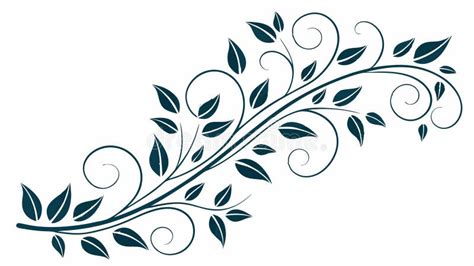 Elegant Swirling Floral Design Element Decorative Nature Inspired Art