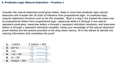 Solved 3 Predicate Logic Natural Deduction Practice 1