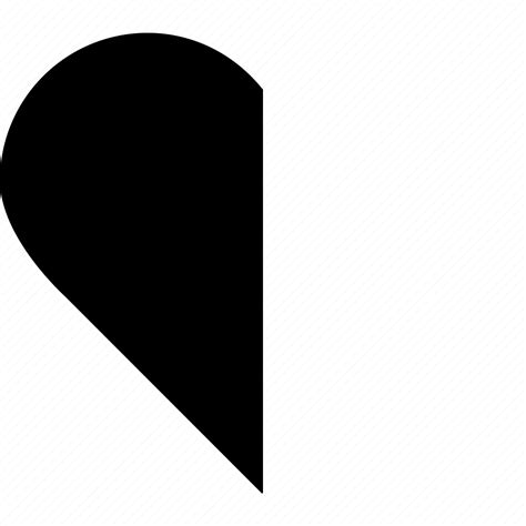 Heart Half Icon Download On Iconfinder On Iconfinder