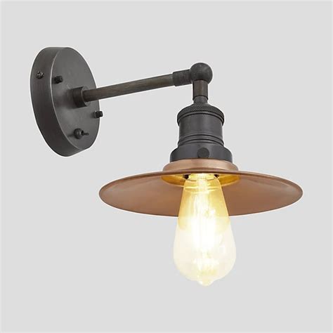 Industville Brooklyn Flat Wall Light 8 Inch Copper Pewter Holder