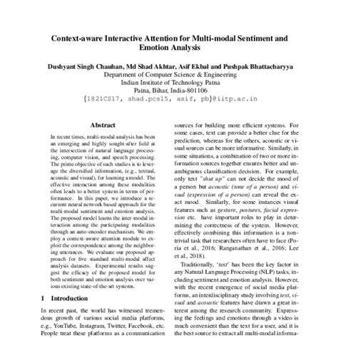 Context Aware Interactive Attention For Multi Modal Sentiment And Emotion Analysis Acl Anthology