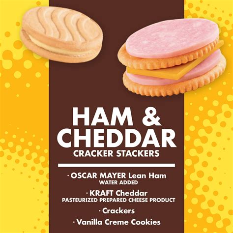 Buy Lunchables Ham And Cheddar Cheese Cracker Stackers Snack Kit With Vanilla Creme Cookies 35