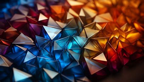 Vibrant Colored Geometric Shapes Create A Futuristic Glowing Backdrop Generated By Ai Stock