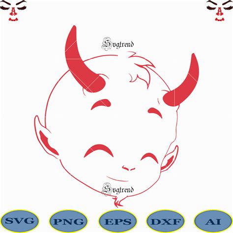 Adorable Demon Face On Halloween Holidays Devil Smiley Face Tattoo Svg Devil Smiley Face