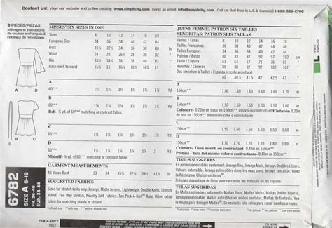 6782 New Look Tunic For Knit Fabric Size A 8 10 12 14 16 18 Paper