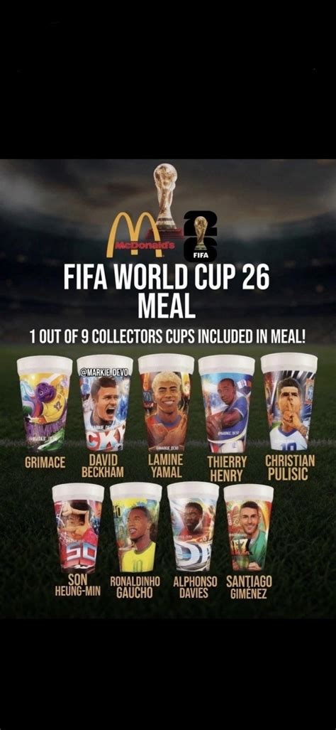Sealed Ronaldinho 2026 Mcdonalds Fifa World Cup Adult Happy Meal Cups