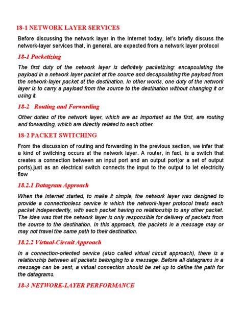 18 1 Packetizing 18 1 Network Layer Services Pdf Ip Address