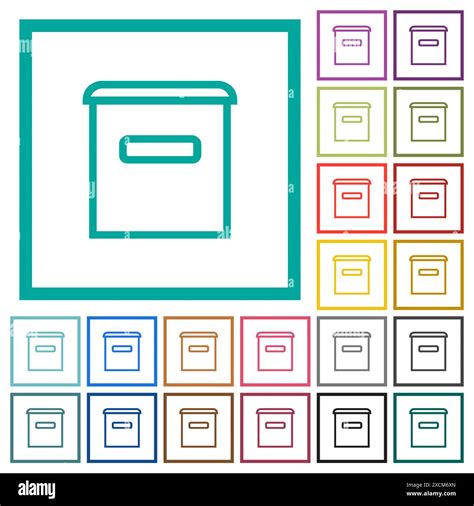 Mailbox Outline Flat Color Icons With Quadrant Frames On White Background Stock Vector Image