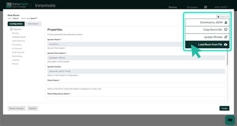 loading a room from json file innomesh documentation