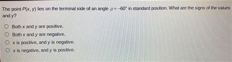 [answered] the point p x y lies on the terminal side of an angle 60 in
