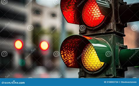 Yellow Intersection Stop Light Stock Illustration Illustration Of Yellow Traffic 318003734