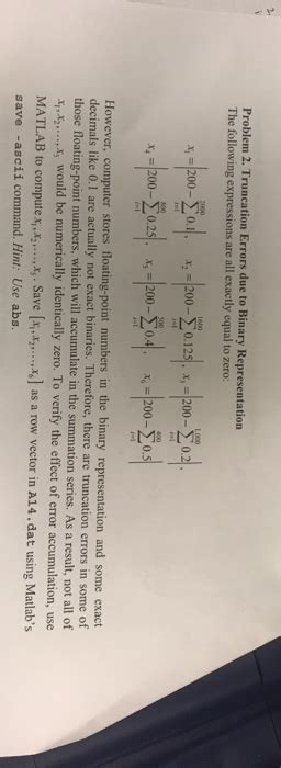 solved problem 2 truncation errors due to binary