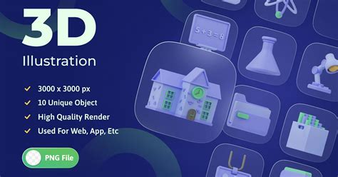 Education Tools V2 3d Illustration Objects Ft Education And School
